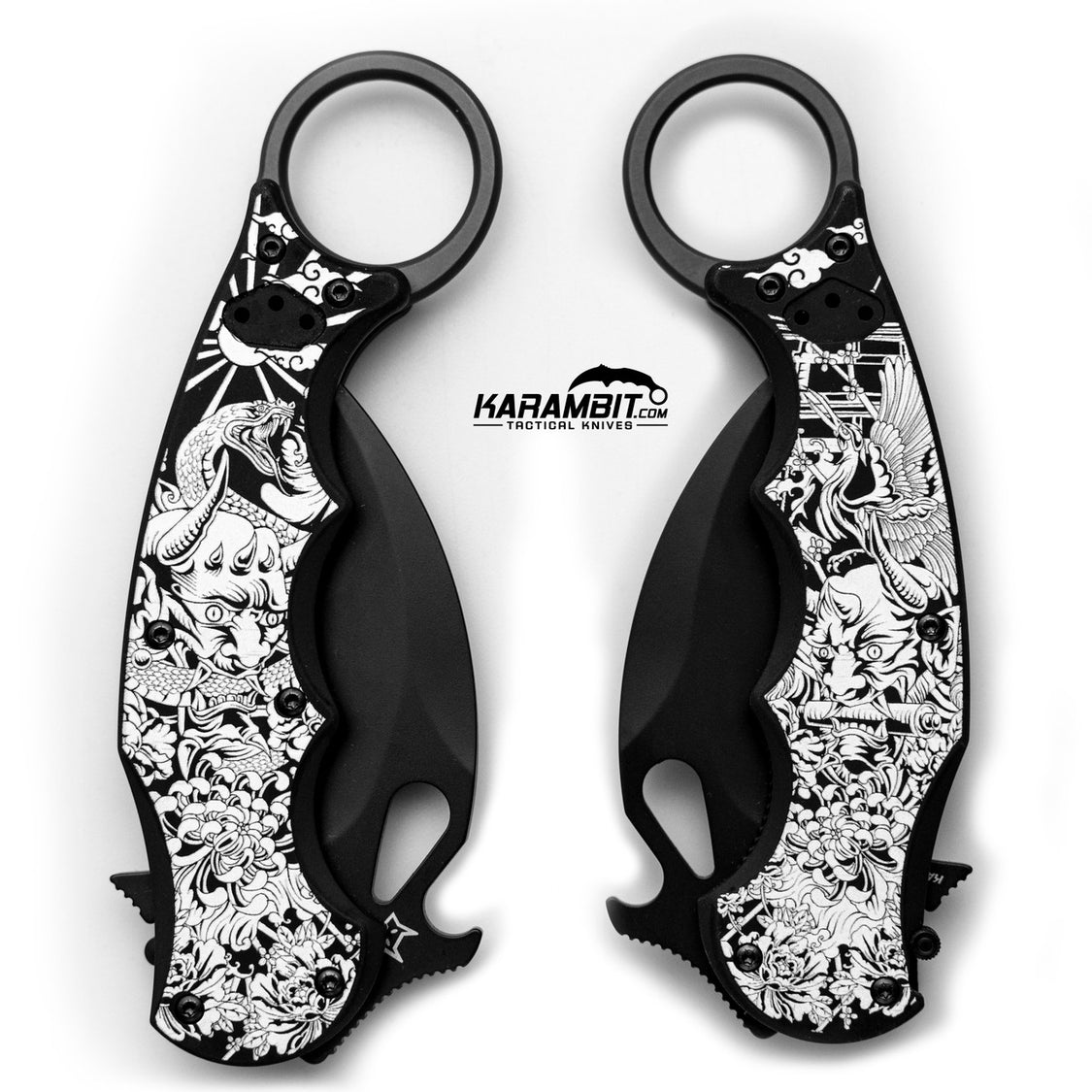 Fox EVO Karambit Handle Set - Rising Snake & Crane
